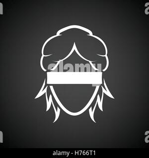 Femida head icon. Black background with white. Vector illustration ...