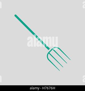 Pitchfork icon. Gray background with green. Vector illustration Stock ...