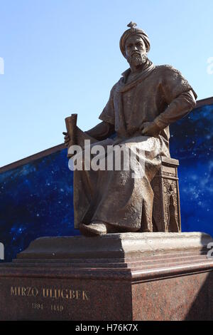 Statue of Mirzo Ulugbek at the Observatory of Ulugh Beg, Samarkand ...