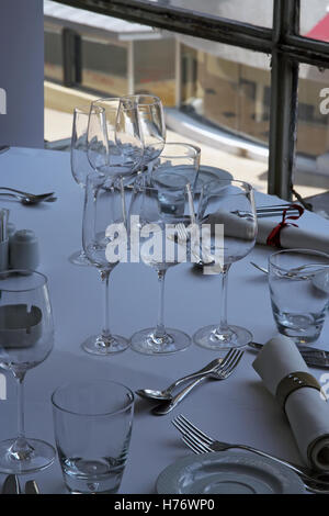 Beautiful table set for some festive event, party or wedding reception ...