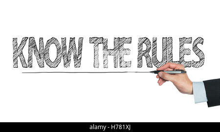 Conceptual hand writing showing Know The Rules. Concept meaning Learn ...