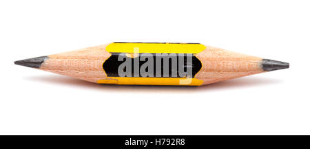 very short pencil sharpened on both ends isolated on white Stock Photo ...
