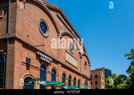 REI and Starbucks in old Denver Tramway Power Building Stock Photo - Alamy