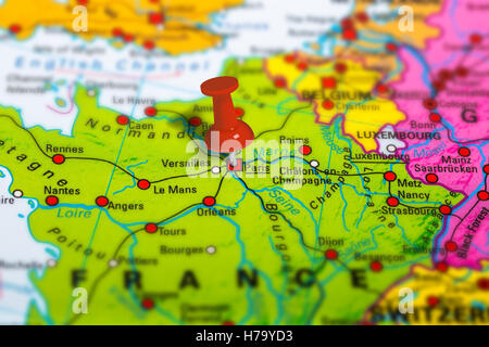 France Political Map with capital Paris, national borders, most Stock ...