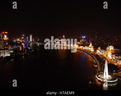 Bund or Waitan waterfront at night in Shanghai Stock Photo - Alamy