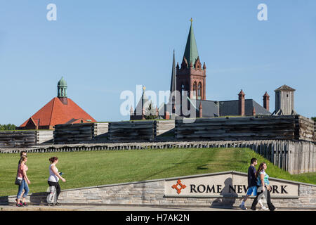 Rome, New York State, USA, featuring Fort Stanwix in the foreground ...