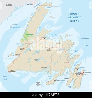 newfoundland road map Stock Vector Image & Art - Alamy