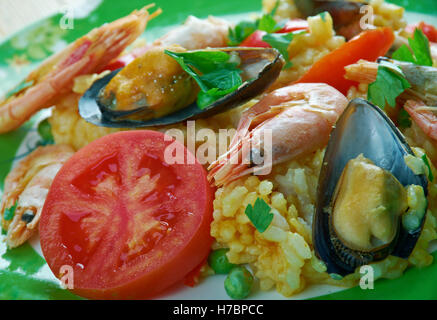 Arroz a la tumbada traditional Mexican dish prepared with white rice ...