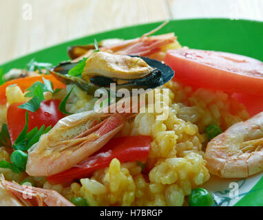 Arroz a la tumbada traditional Mexican dish prepared with white rice ...