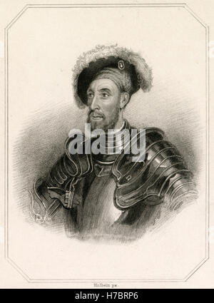 Antique c1840 steel engraving, Nicholas Carew. Sir Nicholas Carew (1496 ...