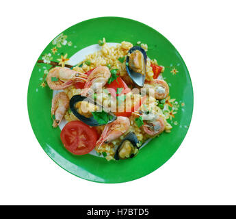 Arroz a la tumbada traditional Mexican dish prepared with white rice ...