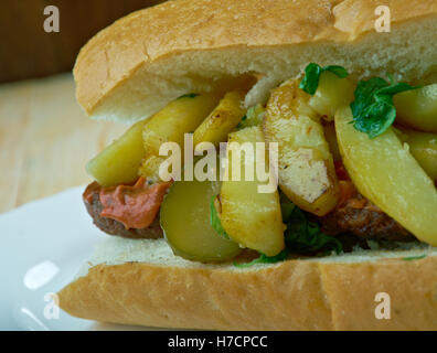 Mitraillette type of sandwich which is a Belgian dish Stock Photo - Alamy