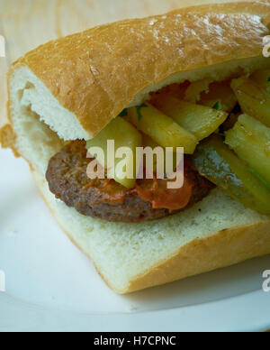 Mitraillette type of sandwich which is a Belgian dish Stock Photo - Alamy