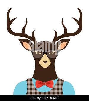 Hand drawn dressed up deer in hipster Stock Vector Image & Art - Alamy