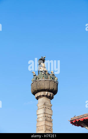 King Pratap Malla's Column, Durbar Square, Kathmandu, Nepal Stock Photo ...