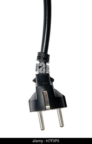 Electric outlet with cable connected, European Type F socket and plug ...