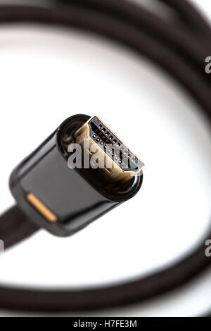 Hdmi cable close up on white background Stock Photo - Alamy