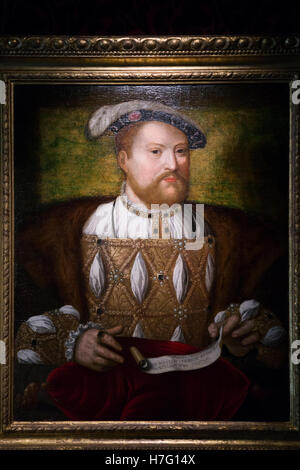 This portrait of King Henry VIII, painted between 1535 and 1540 by an ...