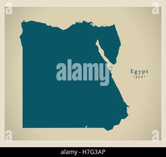 Simple flat Map of Egypt with district borders Stock Vector Image & Art ...