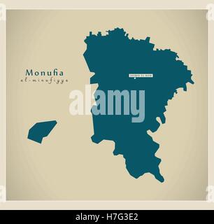 Map of Monufia, a province of Egypt Stock Vector Image & Art - Alamy