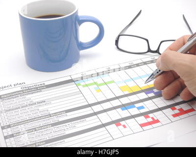 Inspecting and updating the project plan Stock Photo - Alamy