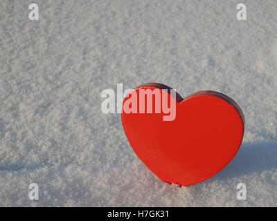 Sparkling crystal clear love illustrated by heart in the snow Stock ...