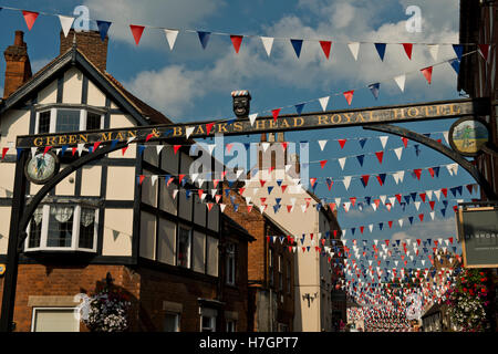 UK, England, Derbyshire, Ashbourne, Market Place, Victoria Square ...