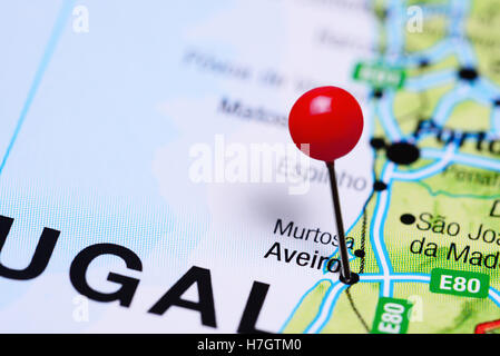 Aveiro, Portugal pin on map Stock Photo - Alamy