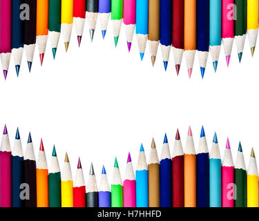Arrangement of colored pencils closeup Stock Photo - Alamy