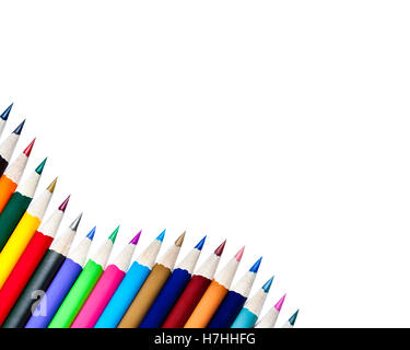 Close up color pencils isolated on white background Stock Photo - Alamy