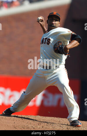 San Francisco Giants relief pitcher Matt Gage (93) in the fifth inning ...