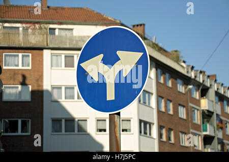 German road sign: turn right Stock Photo - Alamy
