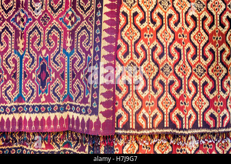 Fabrics of Tana Toraja with traditional patterns and symbols Stock ...