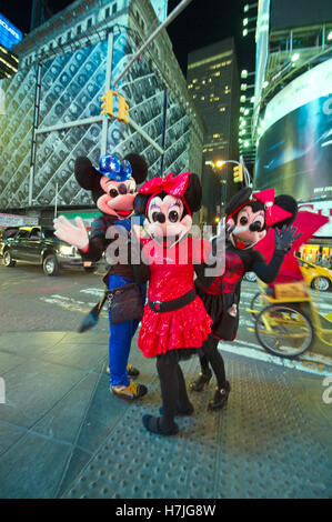 Mickey Mouse in Times Square at night, Manhattan, New York City, USA ...