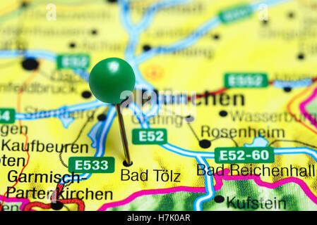 Tolz, Germany pin on map Stock Photo - Alamy