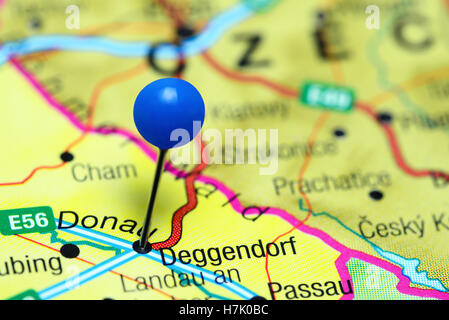 Deggendorf pinned on a map of Germany Stock Photo - Alamy