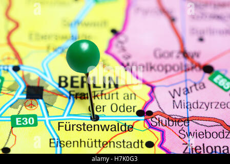 Furstenwalde pinned on a map of Germany Stock Photo - Alamy