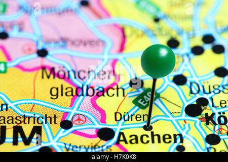 Duren pinned on a map of Germany Stock Photo - Alamy