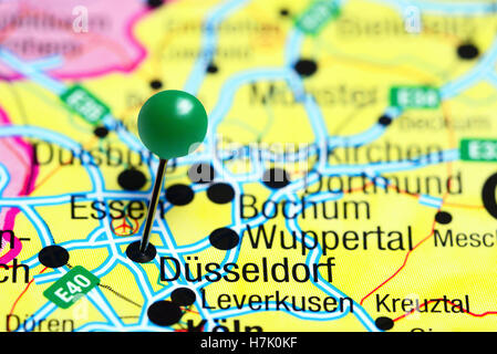 Dusseldorf, Germany pinned on a map of Europe Stock Photo - Alamy