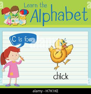 Chick. C letter. Cute children animal alphabet in vector. Funny cartoon ...
