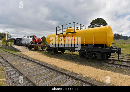 Historic Shell oil fuel railway tanker at the railway museum in ...