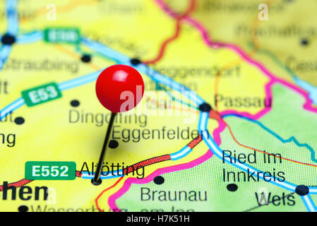 Altotting pinned on a map of Germany Stock Photo - Alamy