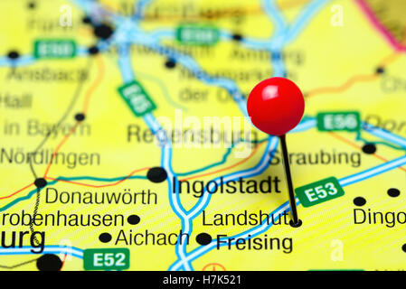 Landshut pinned on a map of Germany Stock Photo - Alamy