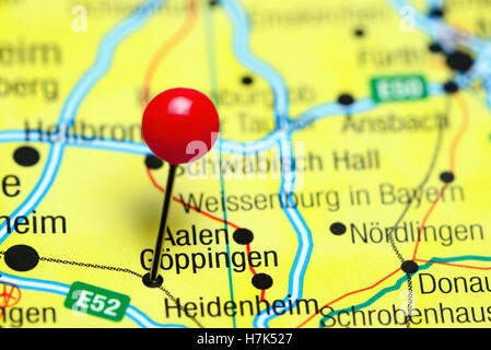Goppingen pinned on a map of Germany Stock Photo - Alamy