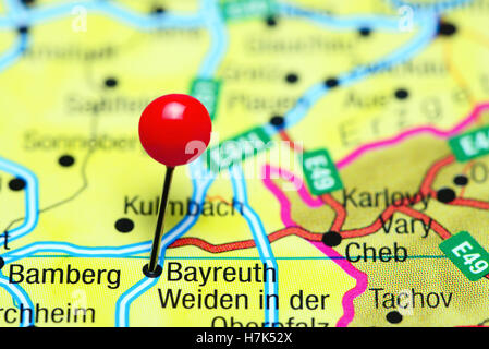 Bayreuth pin on map of Germany Stock Photo - Alamy