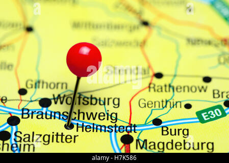 Helmstedt pinned on a map of Germany Stock Photo - Alamy