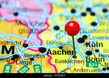 Euskirchen pinned on a map of Germany Stock Photo - Alamy
