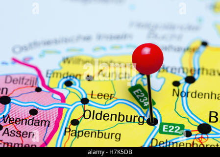 Oldenburg, Germany pin on map Stock Photo - Alamy