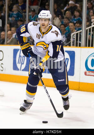 Buffalo Sabres' Henrik Tallinder (10) skates against the Pittsburgh ...
