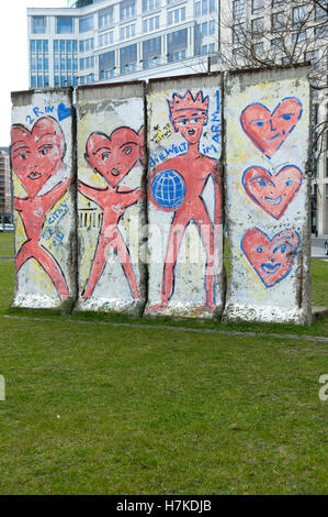Berlin Wall remnants at Potsdamer Platz in Berlin in Germany Stock ...